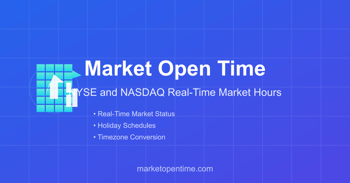 Market Open Time - NYSE & NASDAQ Real-Time Market Hours & Trading Status